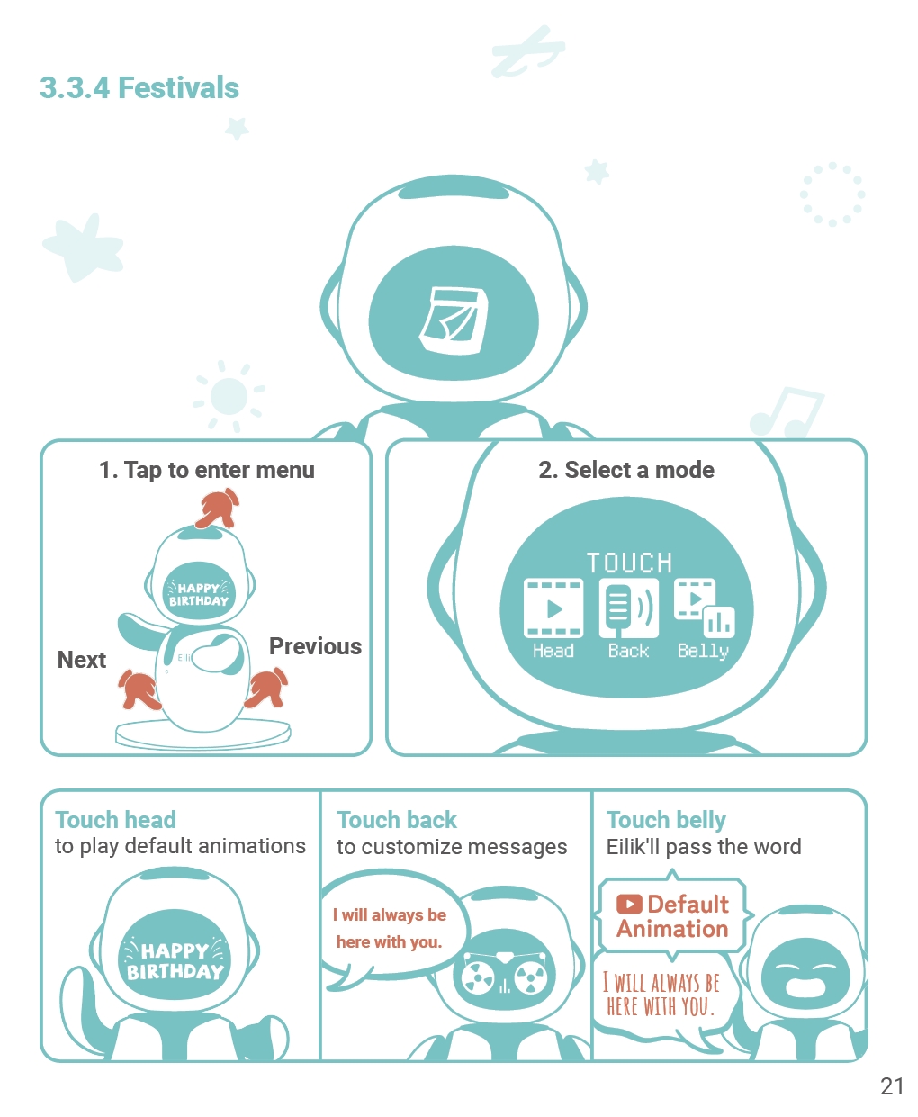 How to use Eilik's festival mode?